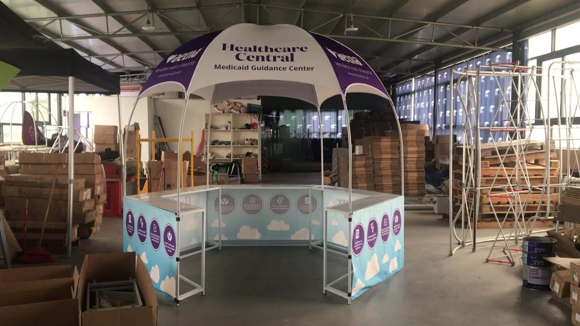 Outdoor Waterproof Kiosk Gazebo Dia 3m Promotional Dome Table Top Trade ...