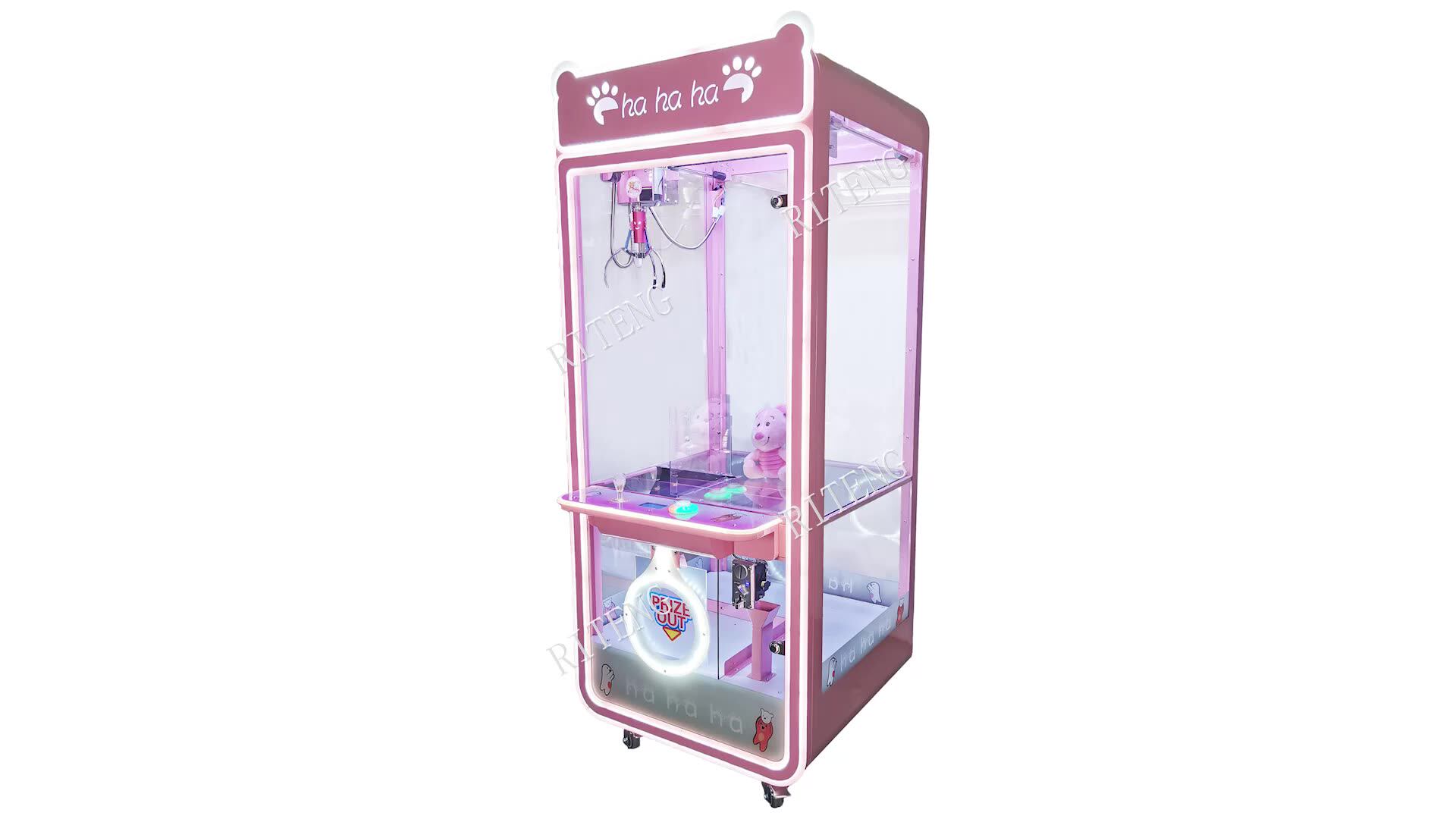 Riteng Hot Double Mini Coin Op Candy Claw Machine With Cash Acceptor ...