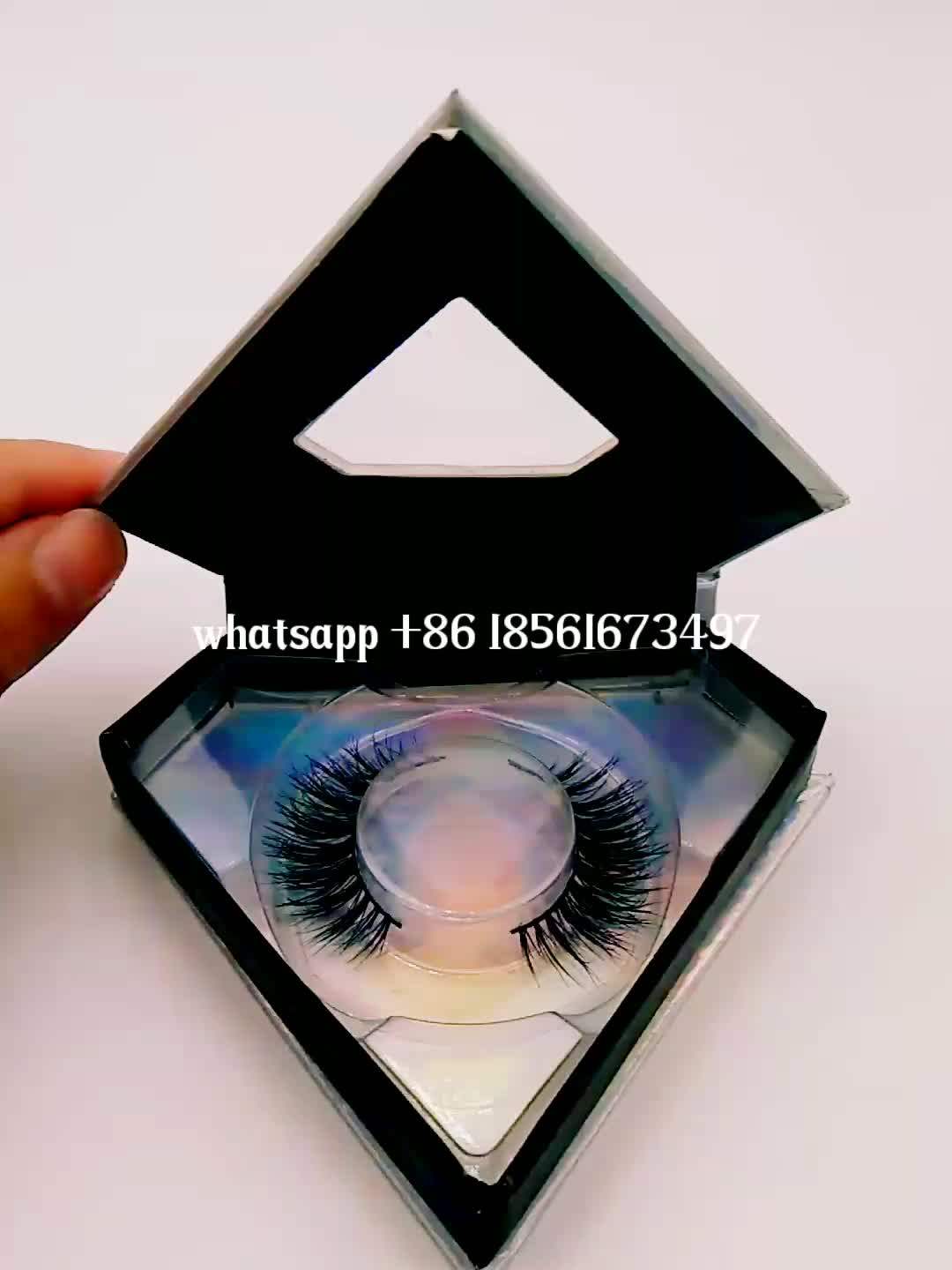 Triangular New Magnetic Closure Lashes Boxes Custom Mink Eyelash Box ...