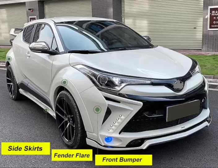 CAR BODY KIT FOR TOYOTA CHR CH-R FRONT BUMPER REAR BUMPER SIDE SKIRTS ...