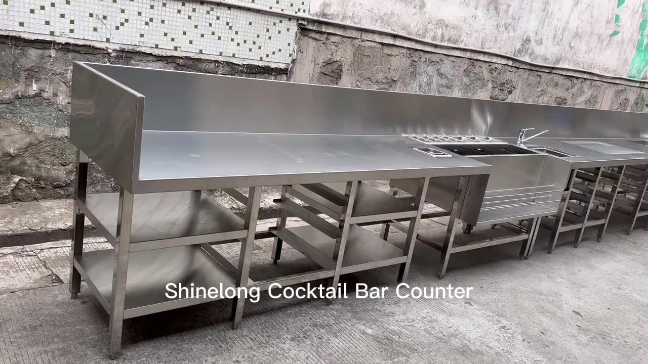 Stainless Steel Cocktail Bar Counter Customization Milk Tea Shop ...
