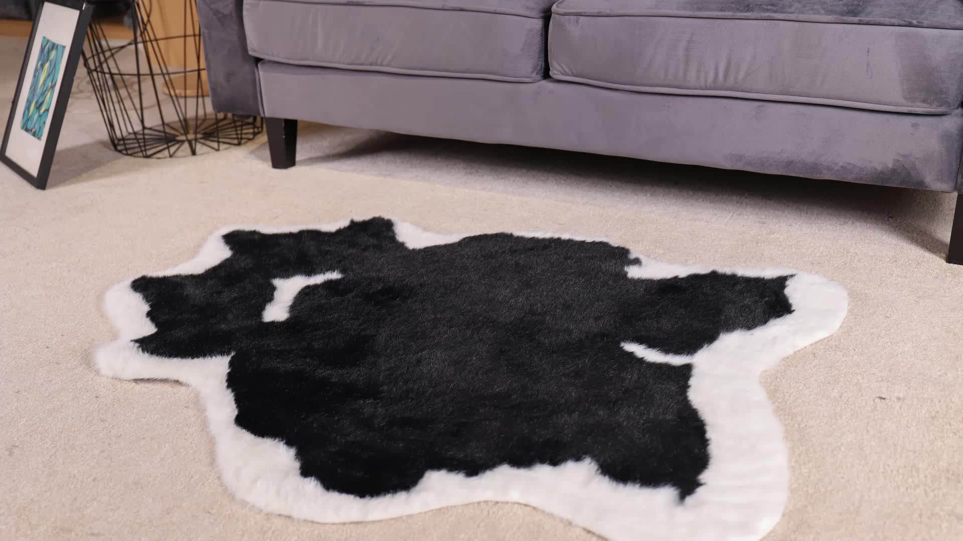 Home Decor Living Room Custom Floor Carpets Rugs Plush Fake Faux Fur ...