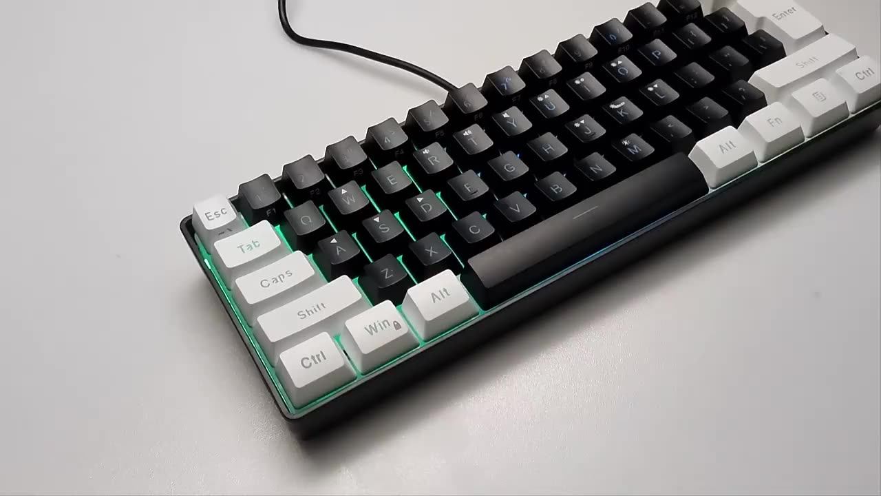 Ailestecca 61 Keys Mini V700-wired Gaming Mechanical Keyboard Rgb Led ...