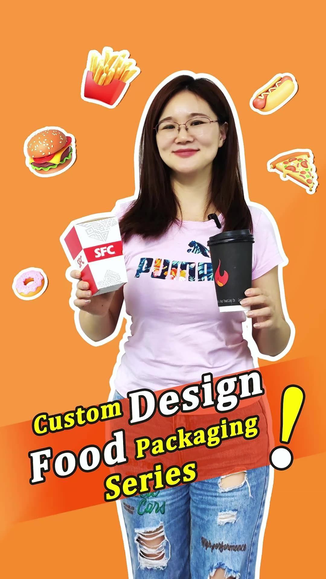 Custom Fast Food Packaging Burger Box Disposable Togo Fries Package ...