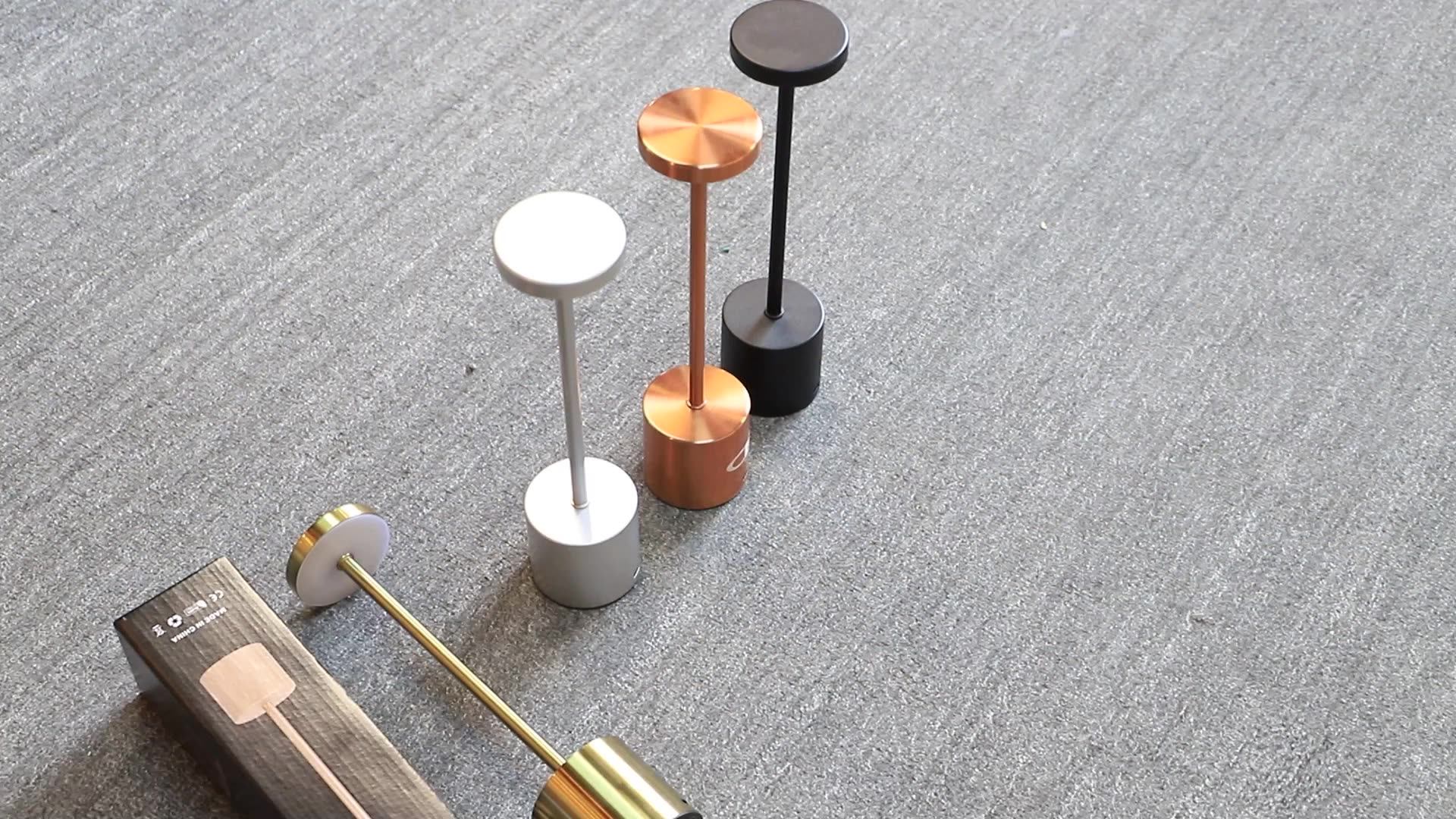 Creative Table Lamps Rechargeable Portable Restaurant 3color Dimmable ...