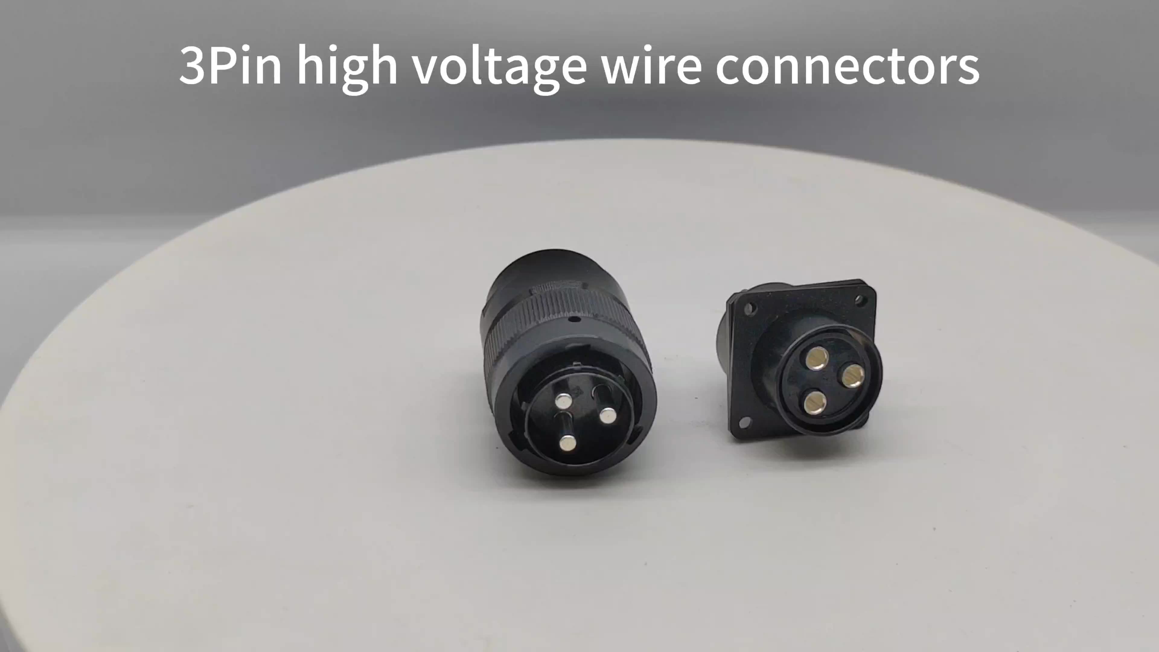 Energy Storage Ev Battery Connectors 3pin Hv Cable Connector Metal Shell High Voltage Connector ...