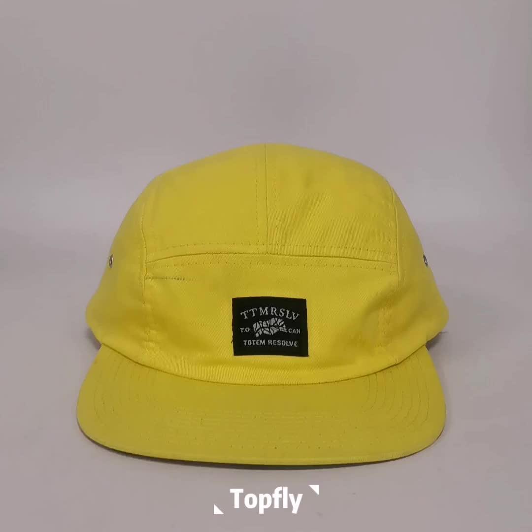 Custom Flat Brim 5 Panel Camp Cap With Full Printing Inner Lining - Buy ...