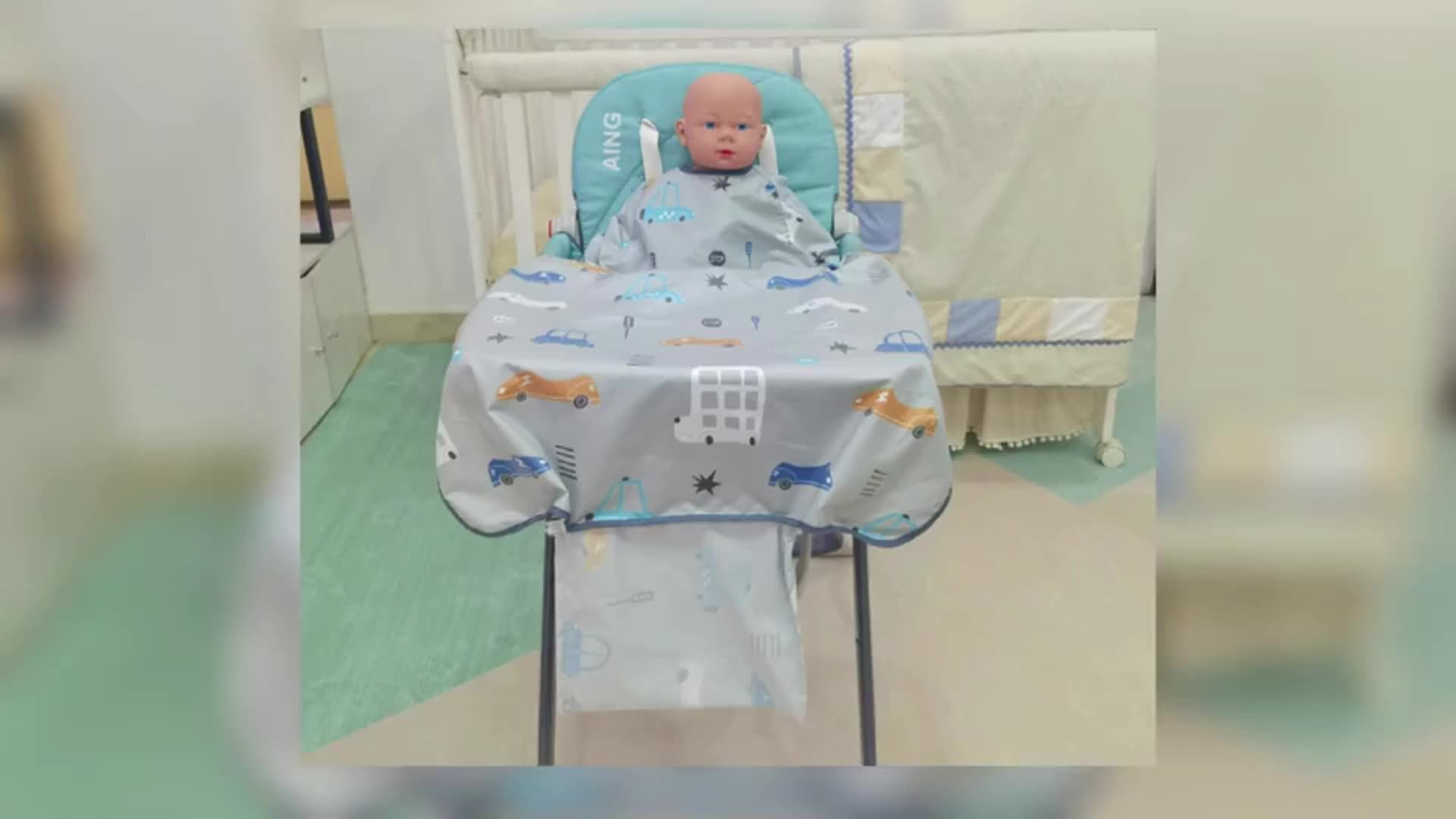 High Chair Bib Covers For Baby Attaches To Highchair Waterproof Baby ...