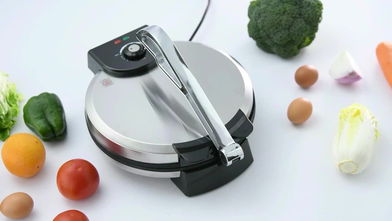 4 Slices Round Automatic Electric Chapati Maker Roti Pancake Pan Crepe ...