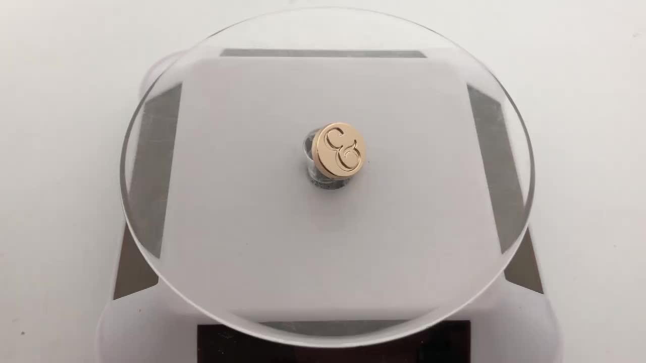 High Quality Round And Gold Engraved Sew Logo Custom Metal Shank ...