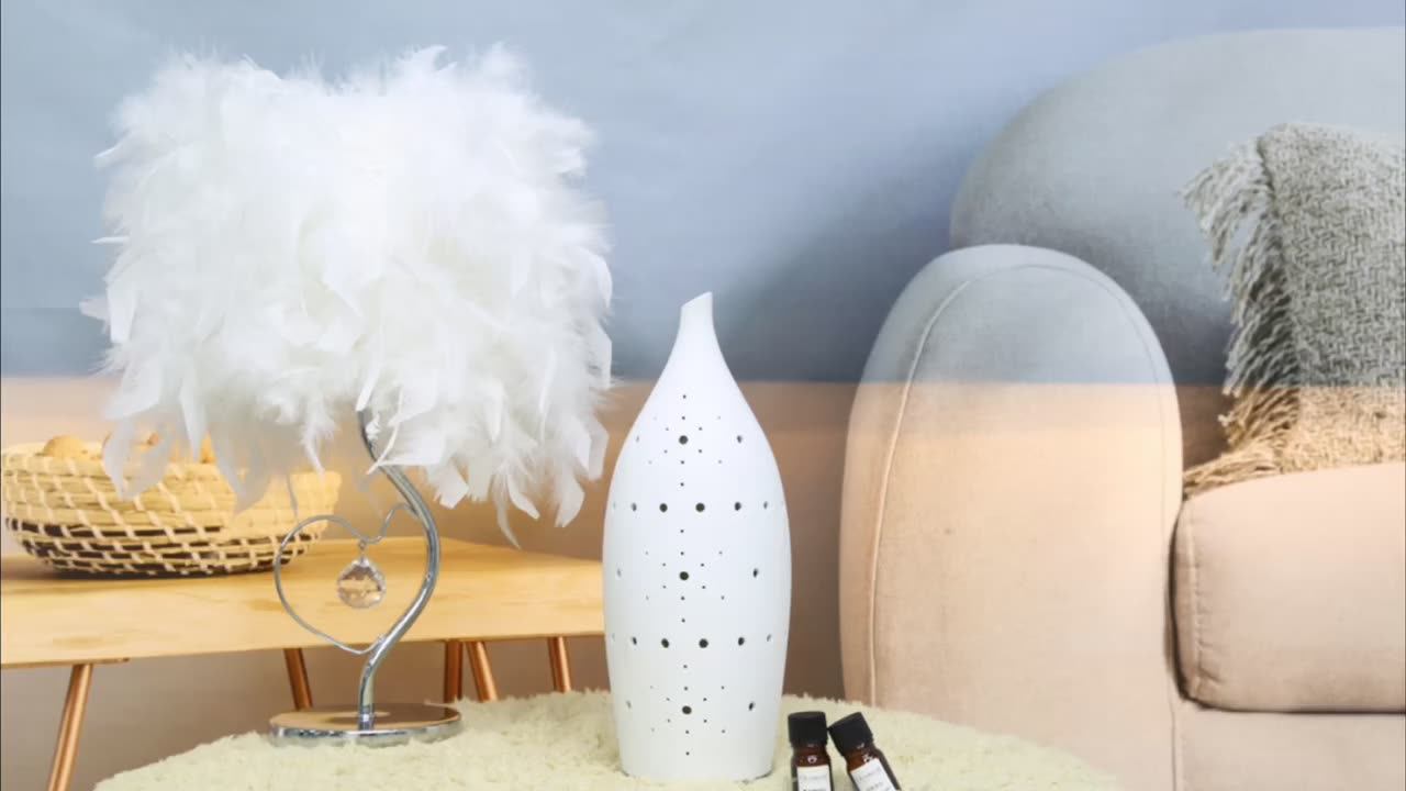 Night Light Cool Scent Diffuser Ceramic Led Essential Oil Machine Smart ...