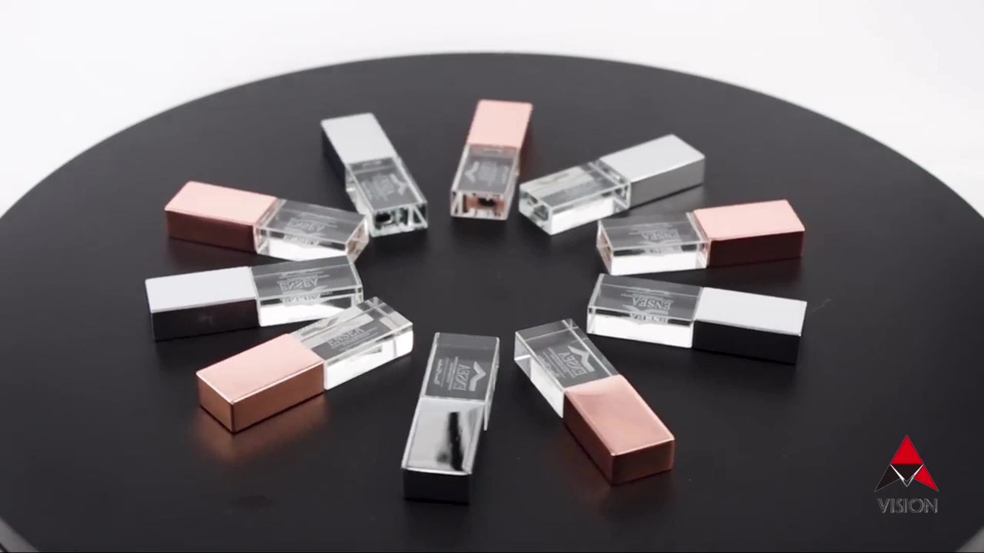 Linen Usb Gift Box Glass Usb Stick Pen Drive Pendrive 8gb 16gb 32gb ...