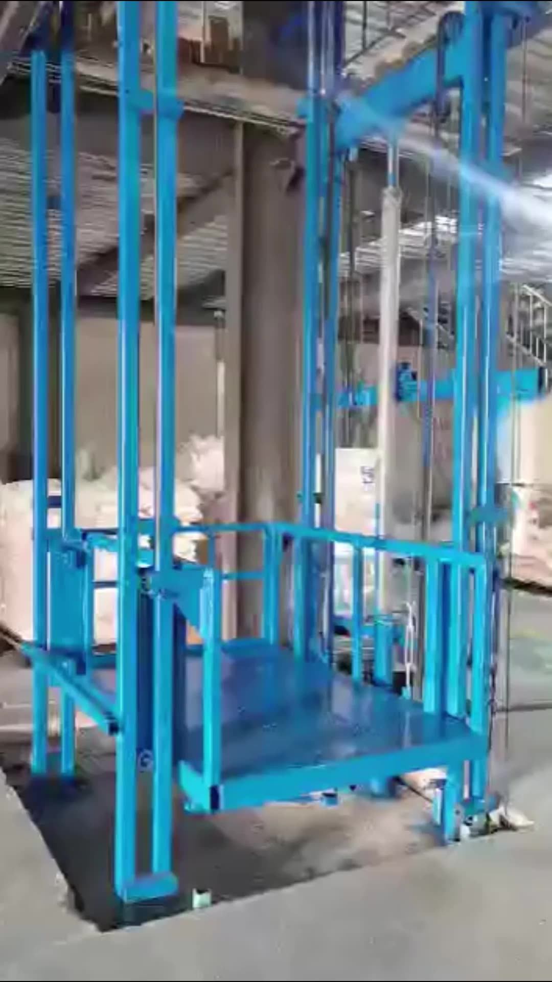 Customizable Vertical Guide Rail Lift Hydraulic Cargo Lift Warehouse ...