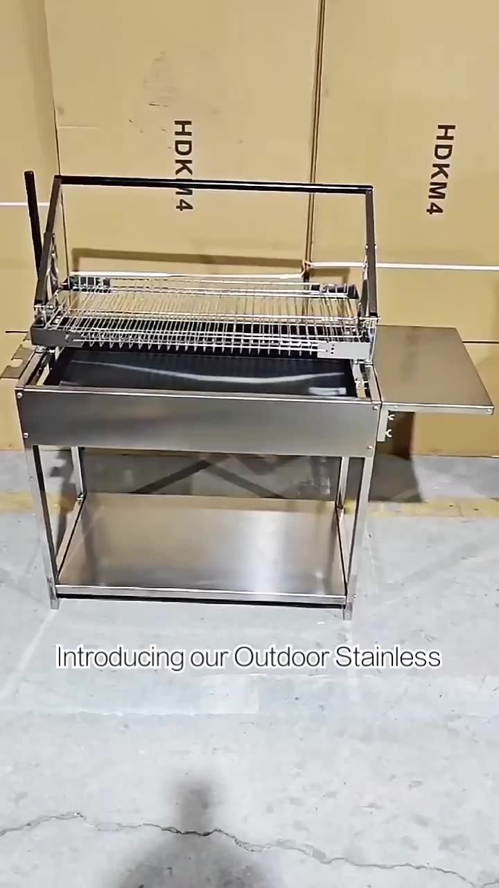 Adjustable Height Carbon Manual Flip Charcoal Bbq Rotating Bbq Basket ...