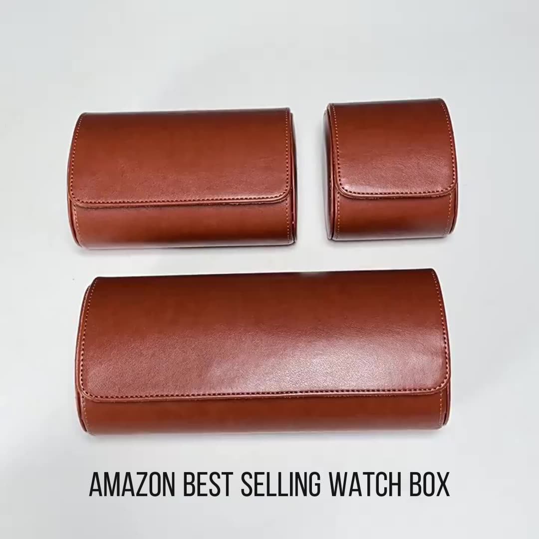 Luxury Watch Case Timepiece Roll Custom Genuine Saffiano Leather Watch ...