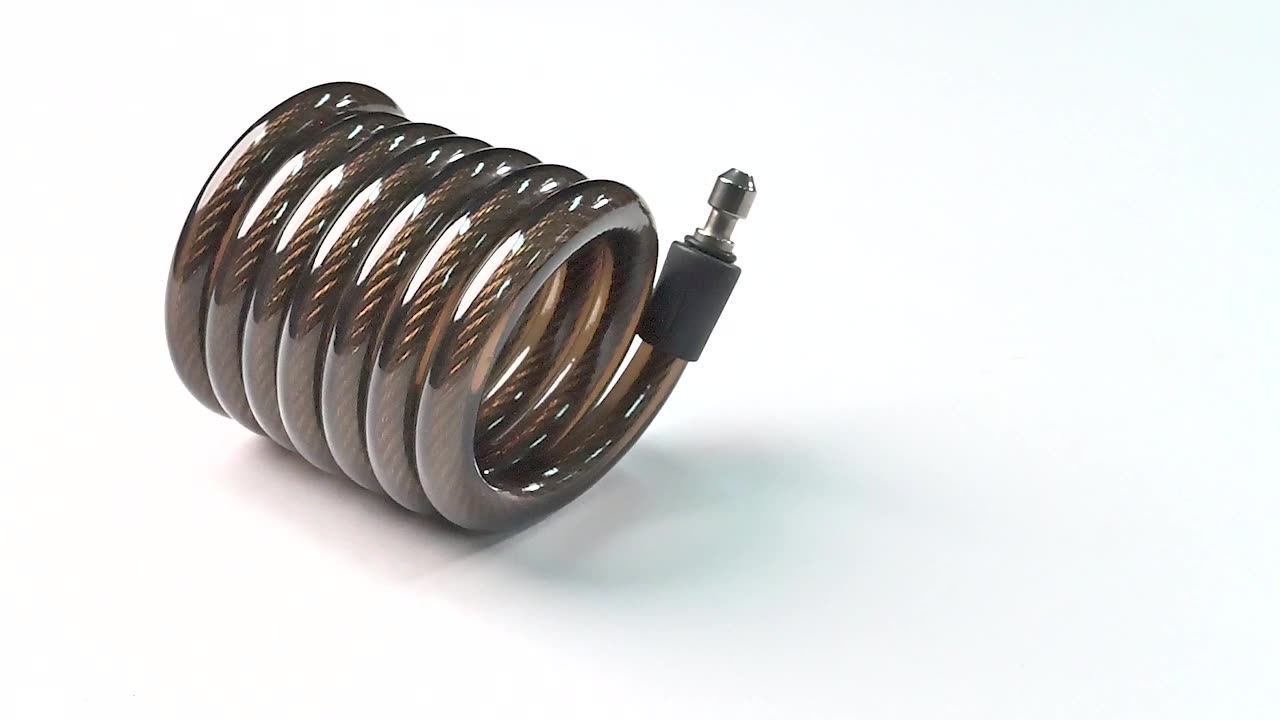 12mm Retractable Pvc Coating Galvanized Security Bike Lock Coil Cable ...