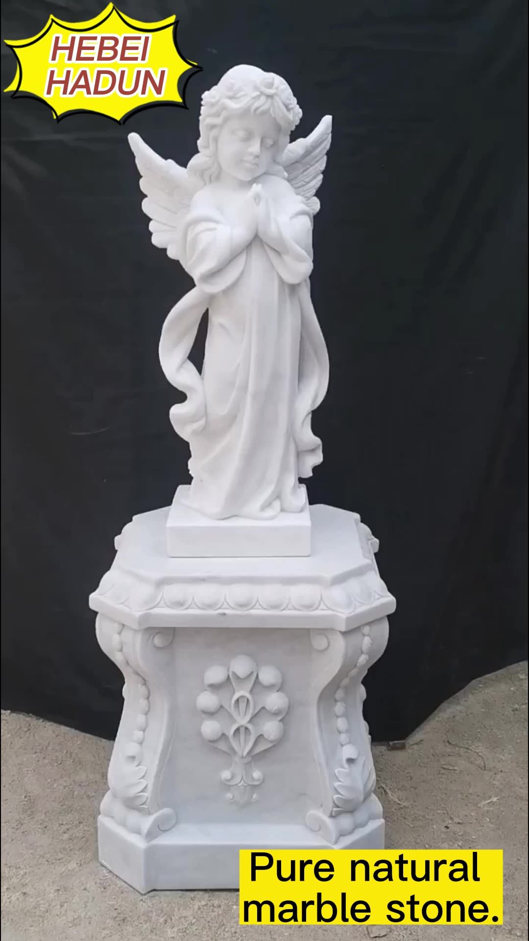 Marble Hand Carved Cemetery Decoration Figurine Life Size Weeping Angel ...