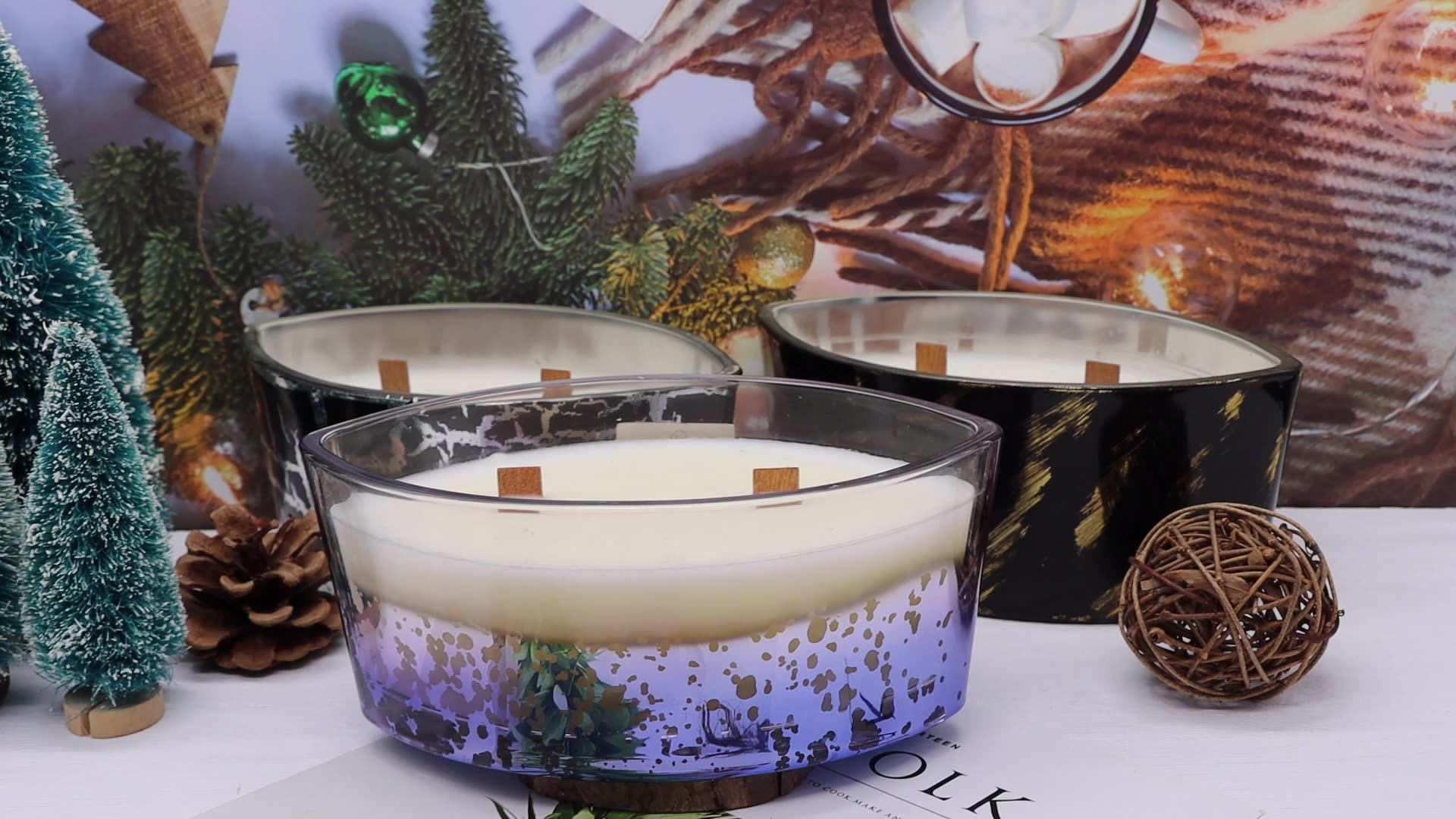 High Quality Large Luxury Classic Glass Multicolor Smokeless Scented ...