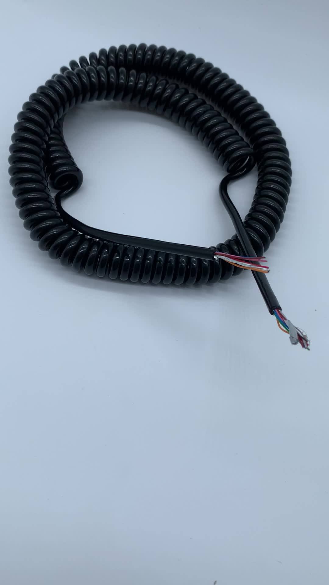 Tinsel Wire Tpu Coiled Retractable Coil Spring Spiral Cable - Buy ...