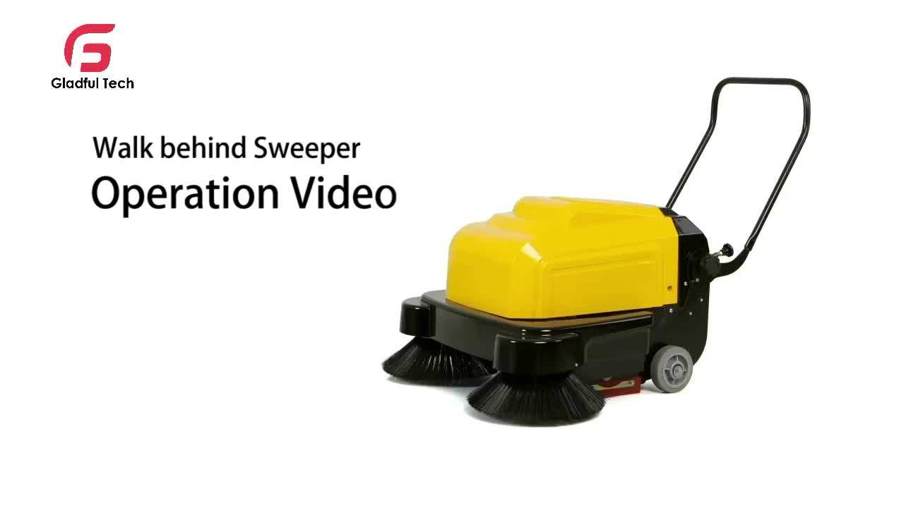 P100a Electric Hand Push Pavement Sweeper With Optional Water Tank ...