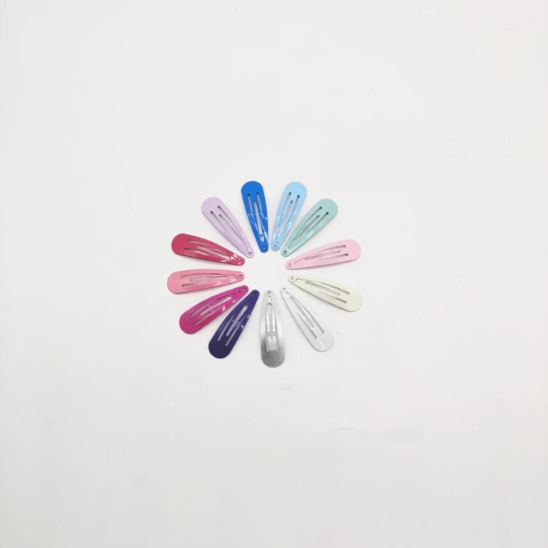 Mio 5cm Assorted Girls Solid Color Fashion Snap Hair Clip Metal Mini ...
