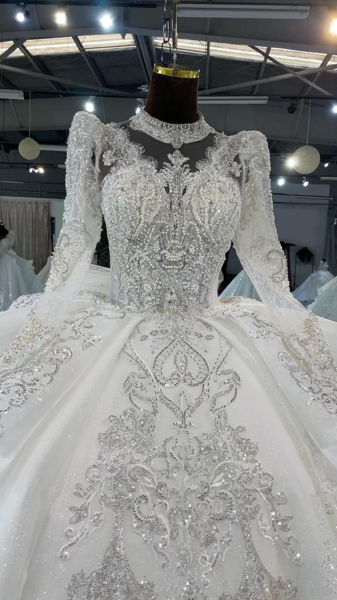 Jancember Mn113 Luxury Sequin Beaded Sexy Designer Plus Size Bridal ...