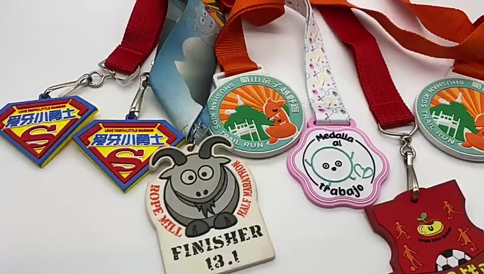 Customized Sports Run Plastic Medals Soft Pvc 3d Rubber Sport Medals ...