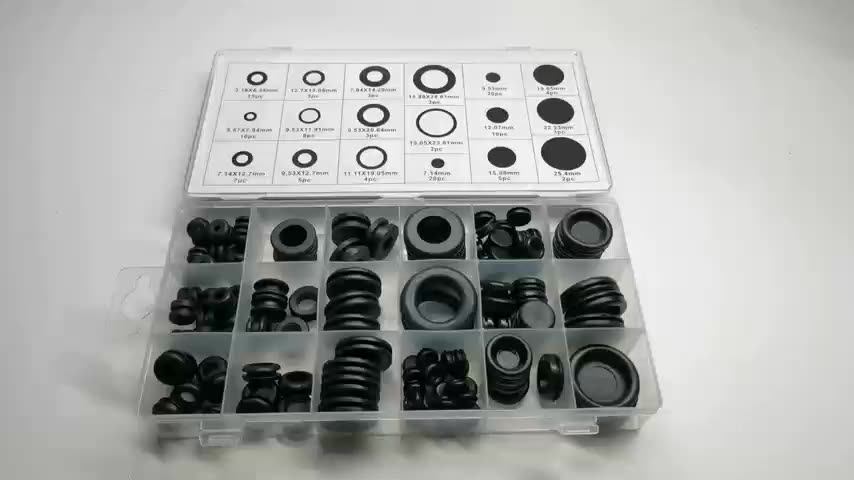 125pc 18 Sizes Rubber Grommet Kit - Includes Rubber Grommets For Wiring ...