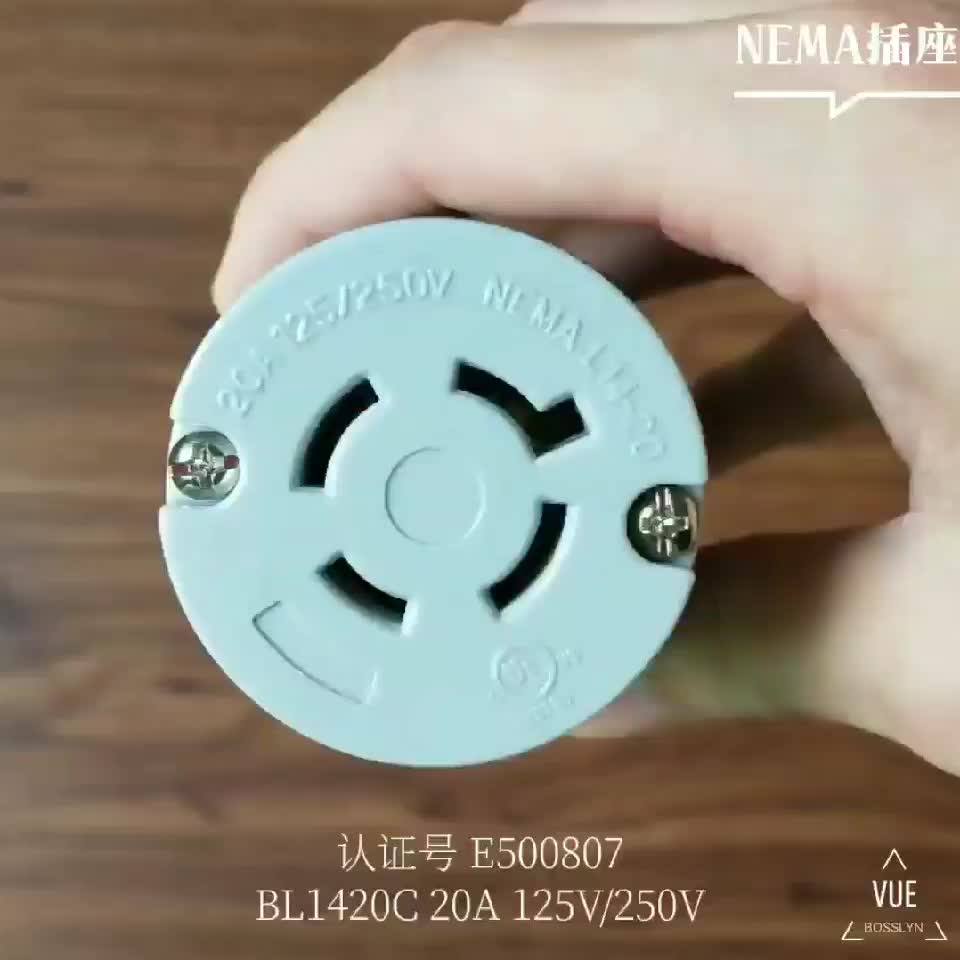 Nema L14-20c Female Connector 20a 125 Volt/250 Volt 3 Pole-4 Wire ...