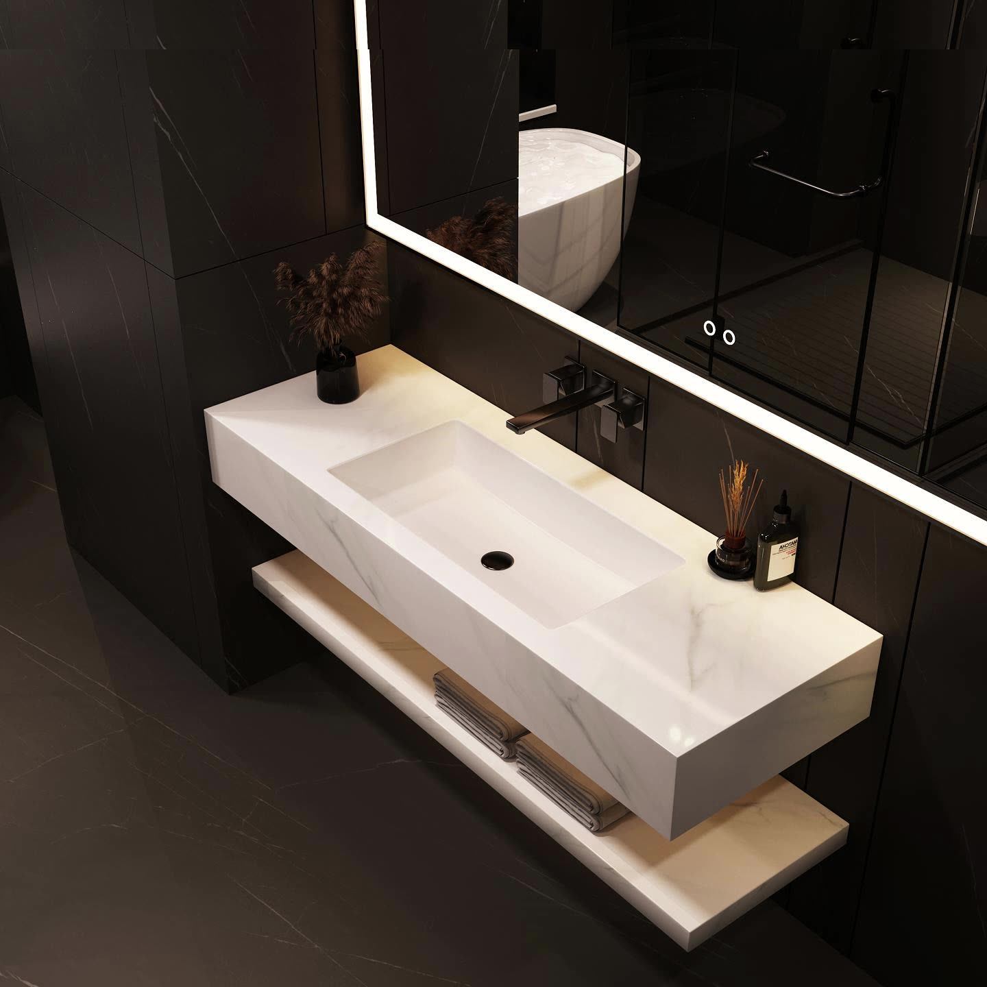 Modern Design Hotel Bathroom Vanity With Sink Cabinet Single Sink ...