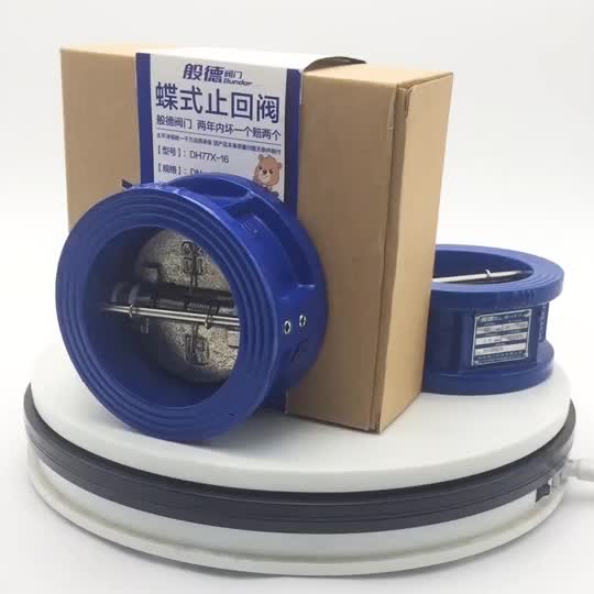 对夹式蝶形止回阀DH77X-16铸铁逆止阀防回流单向阀双瓣止回阀DN80-阿里巴巴