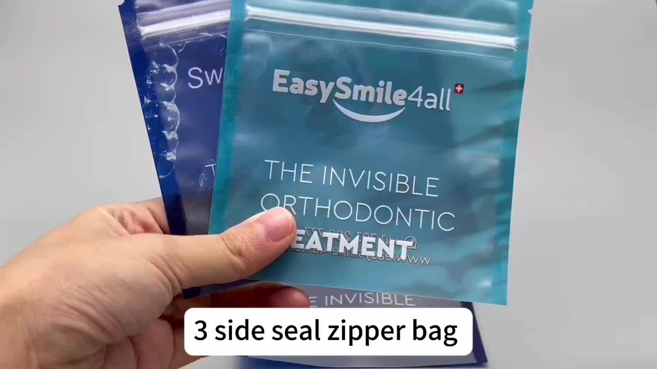 Aligner Packaging Bag Zipper Orthodontic Pouch Clear Window White ...