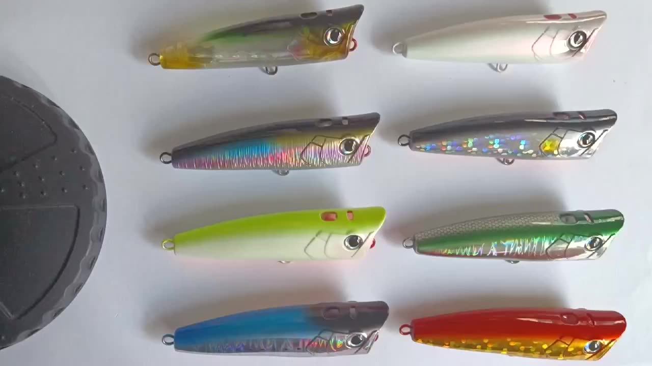 Hunthouse Fishing Lure Popper 90mm 23g Topwater Abs Hard Plastic 8 ...