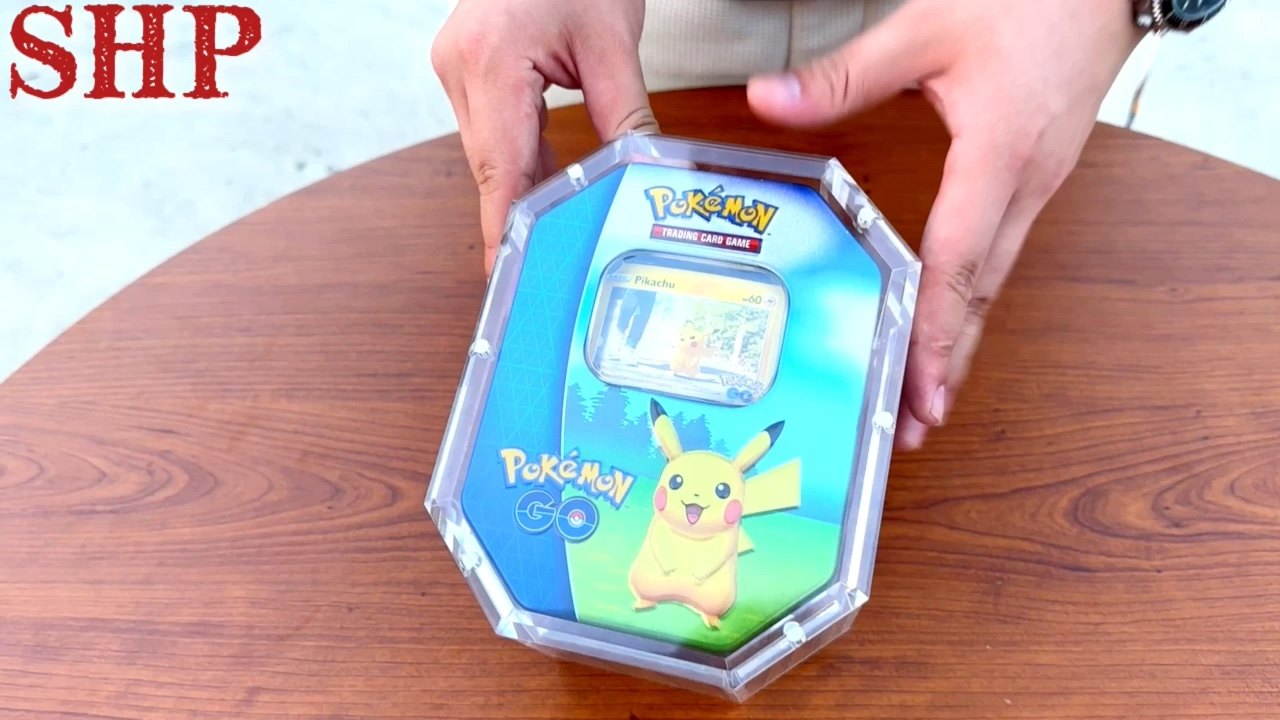 Shp Custom Acrylic Pokemon Tin Box Display Case With Magnet Lid High ...
