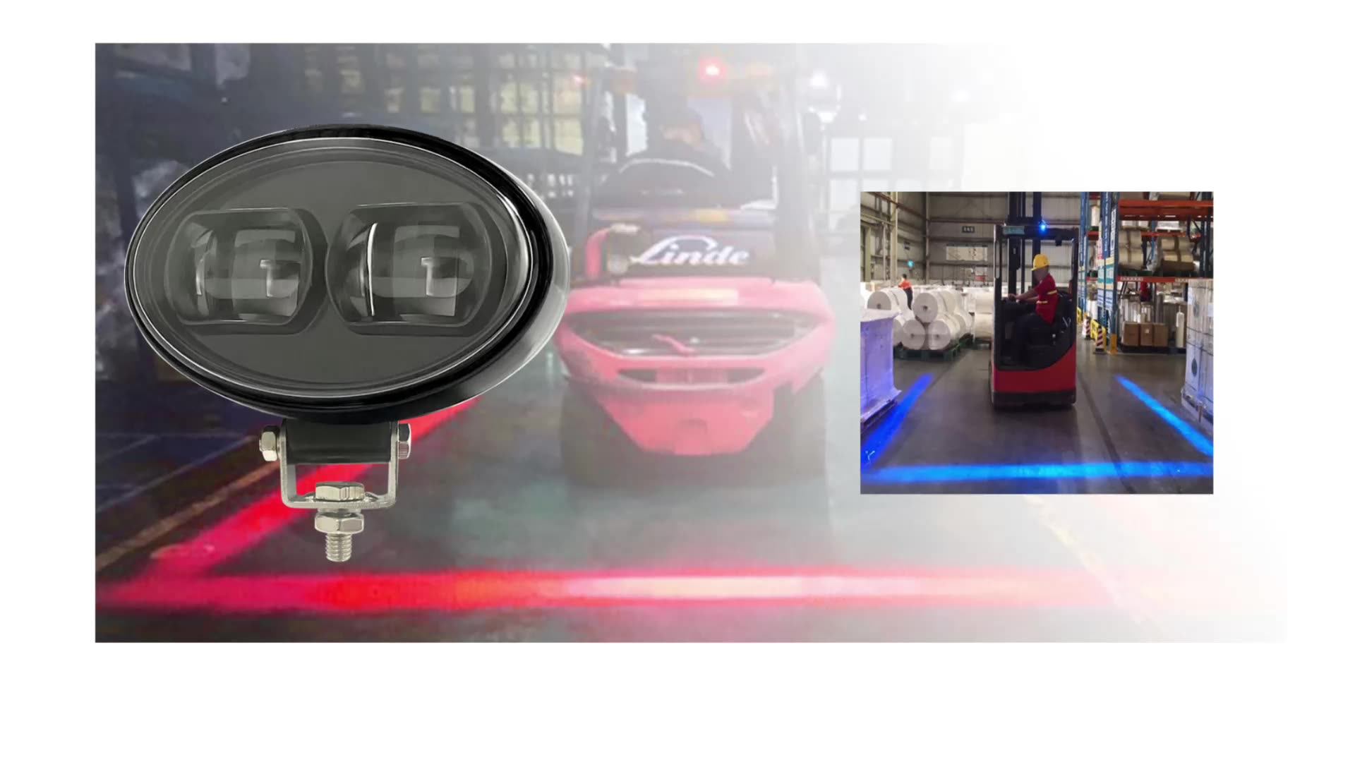 Forklift Side-mount Led Safety Warning Light Red Zone Danger Area ...