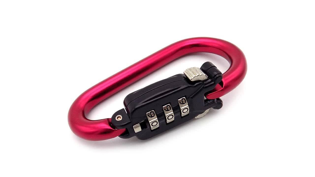 D Shape Snap Hook Coded Combination Carabiner Helmet Lock - Buy ...