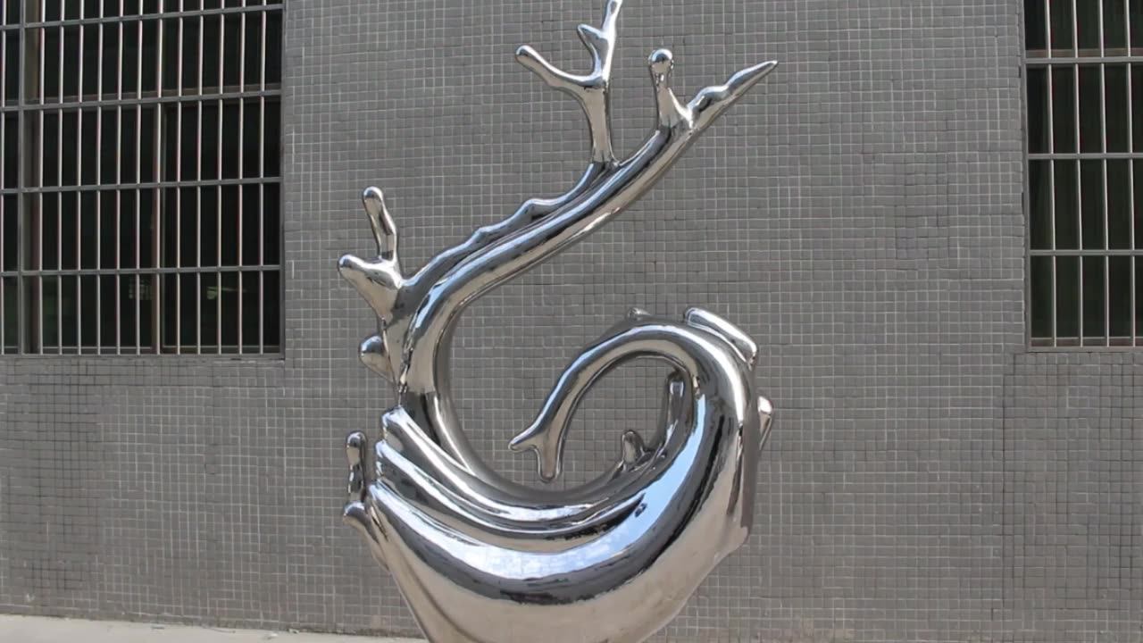 Factory Custom Outdoor Metal Art Waves Statue Stainless Steel Letter ...