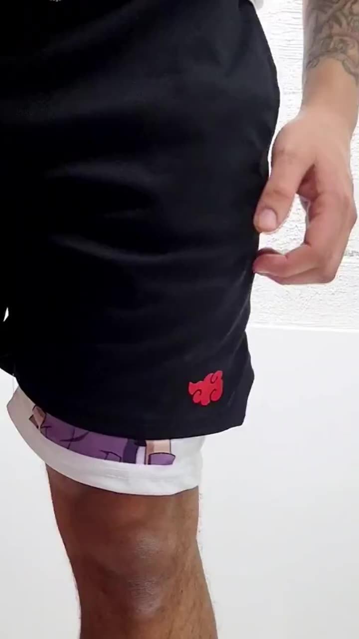 New Anime Berserk 2 In 1 Gym Shorts For Men Active Athletic Compression ...