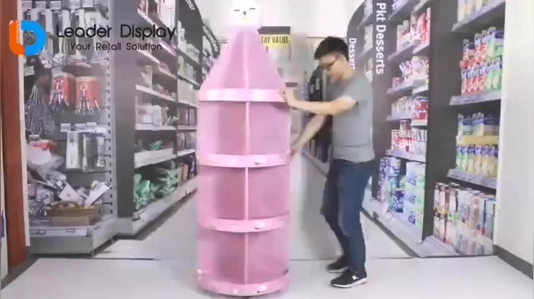 Good Quality Movable Cylindrical Flooring Wheels Cardboard Display ...