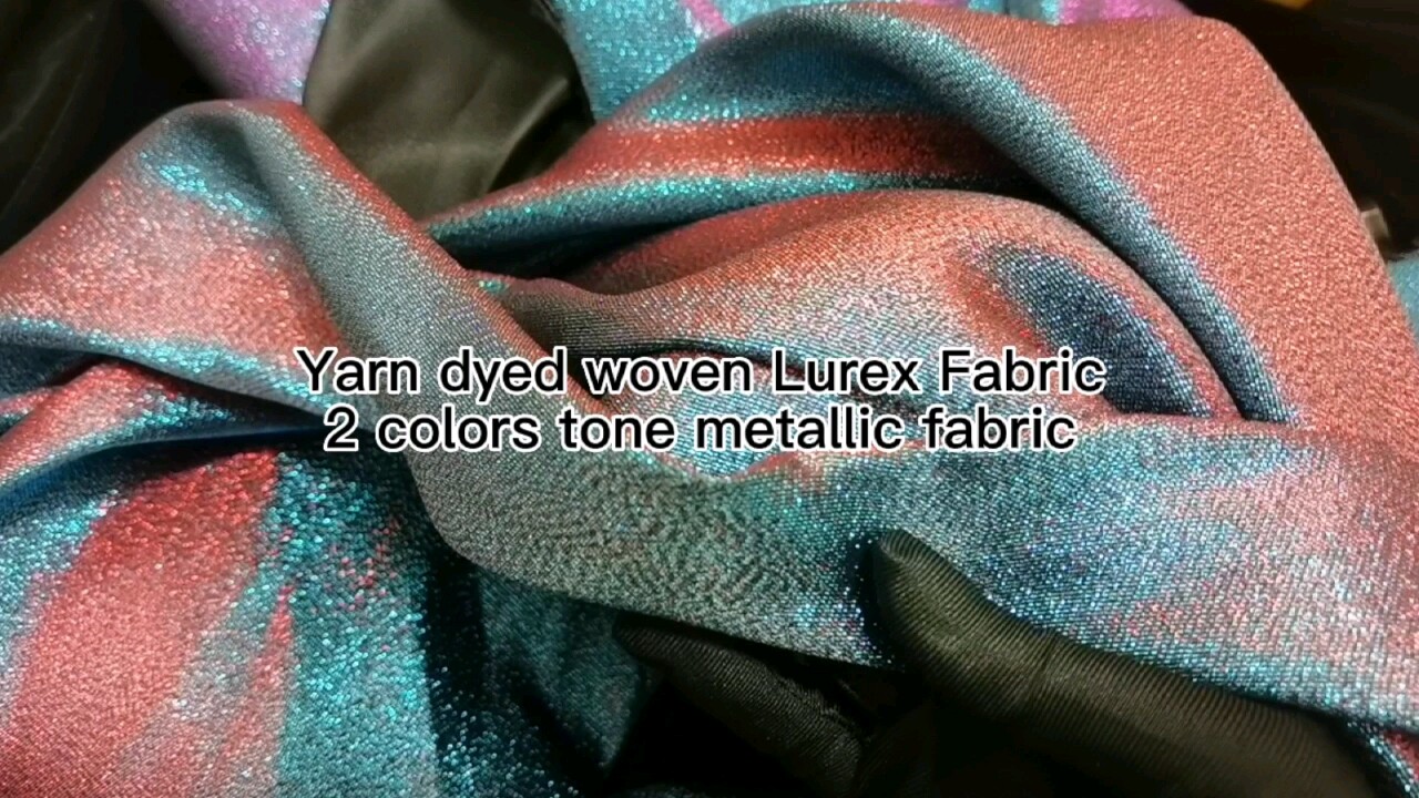 Lurex Fabric 2 Colors Tone Metallic Yarn Dyed Lame Lurex Fabric - Buy ...