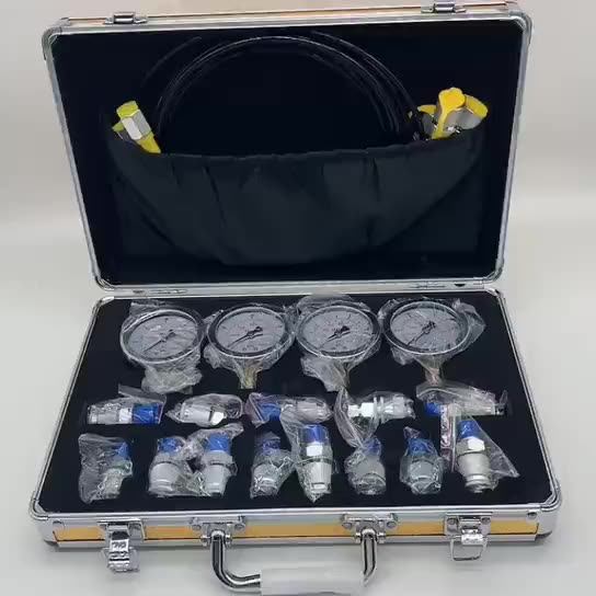 Hydraulic Test Gauge Kit With 10/25/40/60 Mpa Gauges With Silver ...
