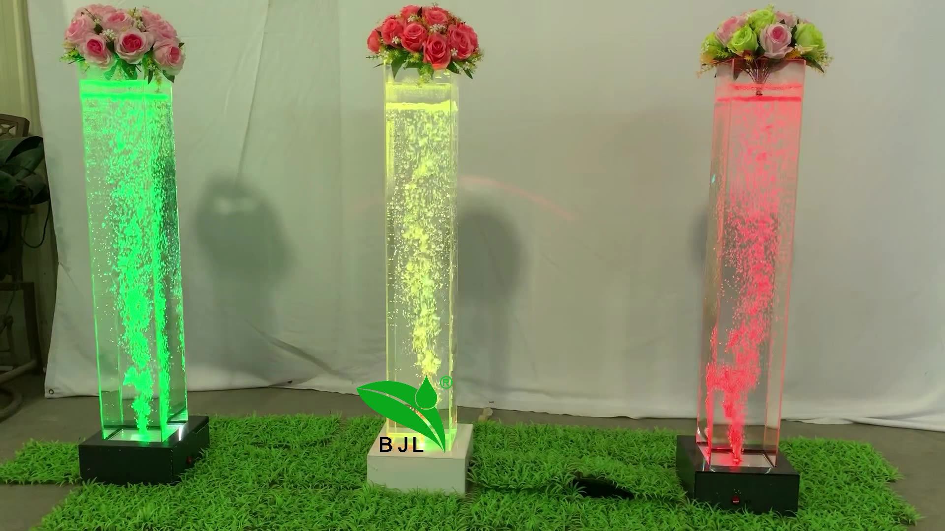 Sensory Color Changing Flower Pillar Led Water Bubble Lamp Columns ...
