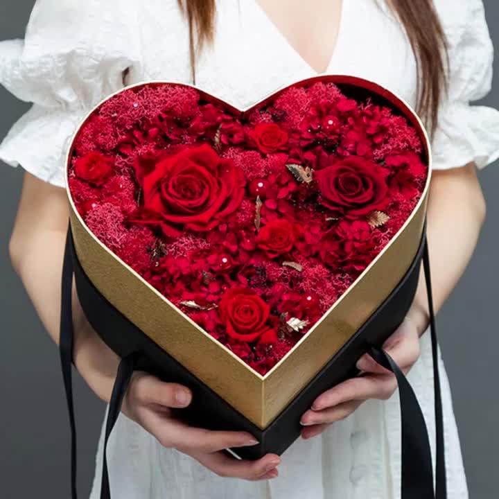 Double Layer Heart Shaped Translucent Flower Box With Window Opening ...