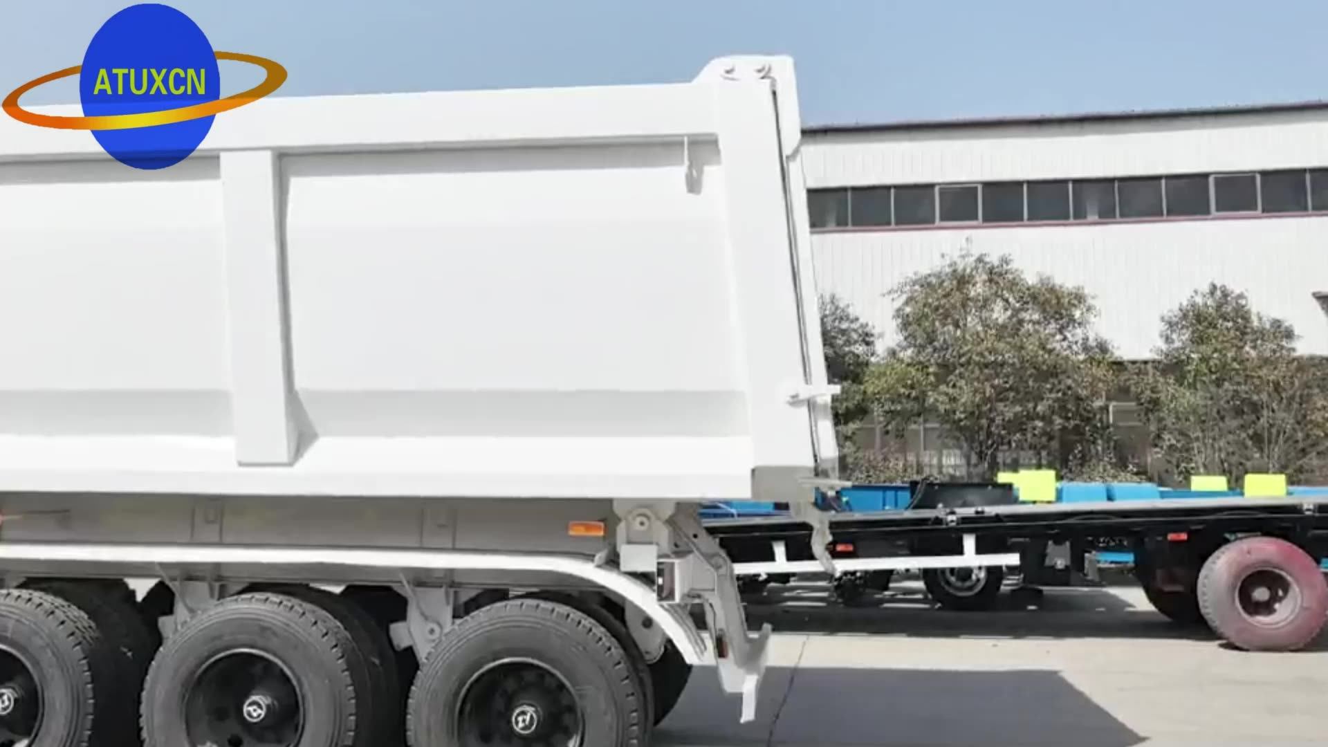 Grain Tipper Truck Heavy Duty 35ton 40 Tons Steel Dump Semi Trailer For ...