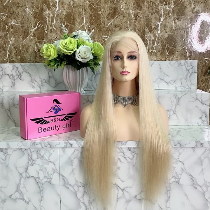 Hot Selling Color 613 40 Inch Extensions Full Lace Wigs Natural Blonde ...