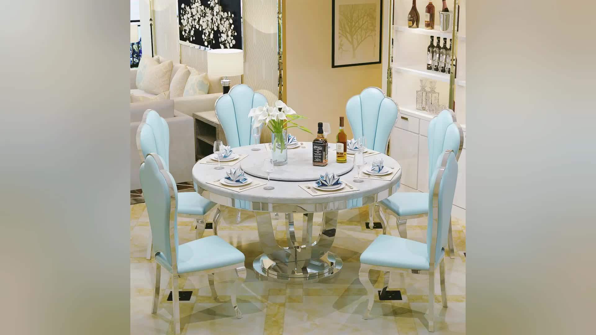 Fashion Design Round Dining Table With Steel Base For Hot Sale Dining ...