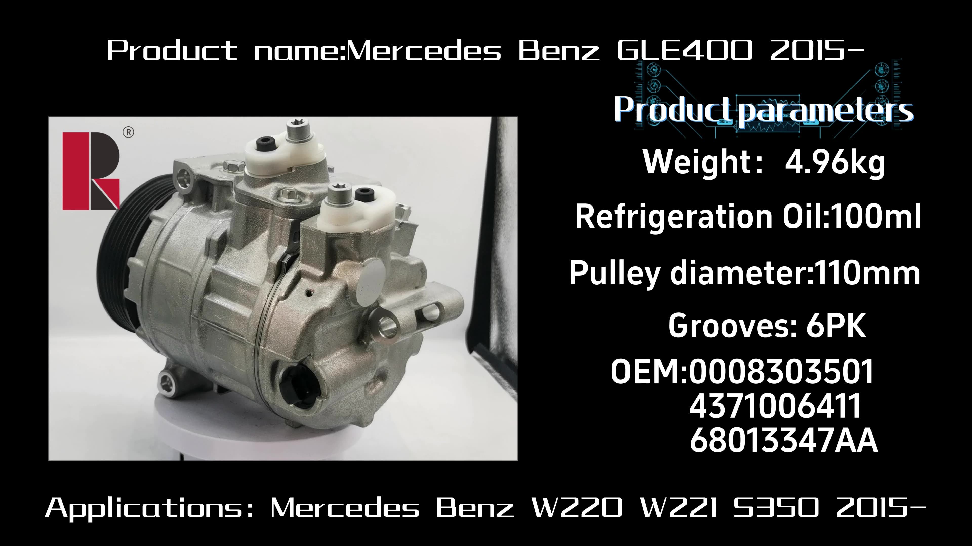 Auto Ac Compressor System For Mercedes-benz W220/w221/s350/s300/w166 ...