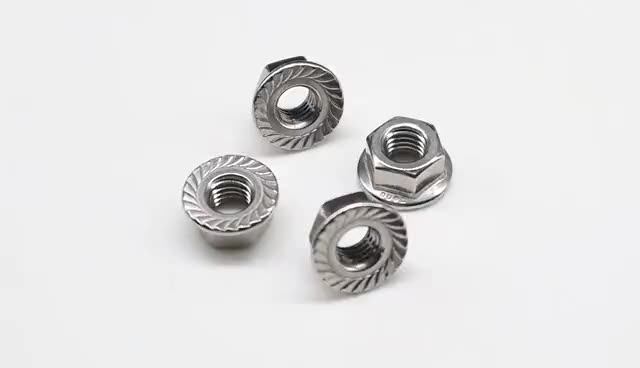 Din 6923 Flange Hex Nuts With Serrets Plain Ss304 Stainless Steel ...