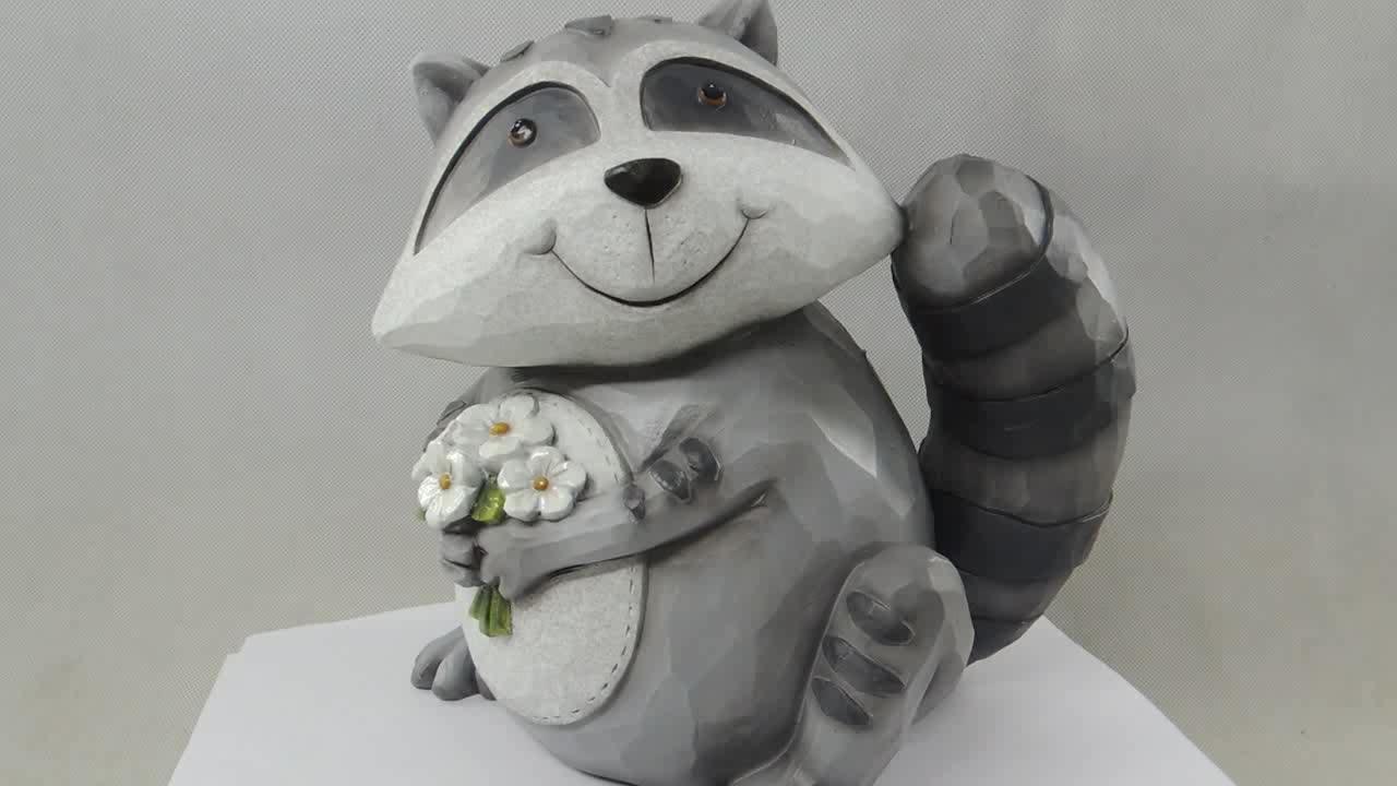 Polyresin Raccoon Figurine For Garden Decor - Buy Raccoon Figurine ...