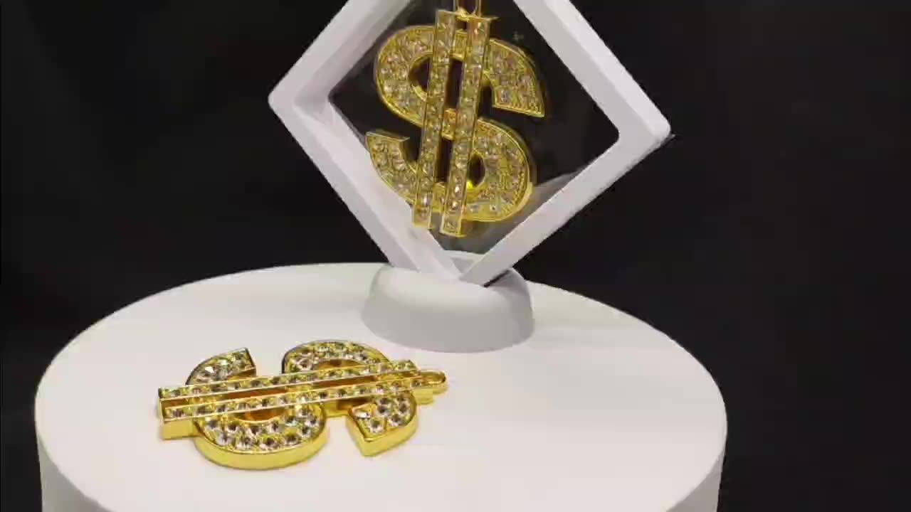 Gold Plated Chain Necklaces Hip Hop Rap Singer Money Dollar Sign ...